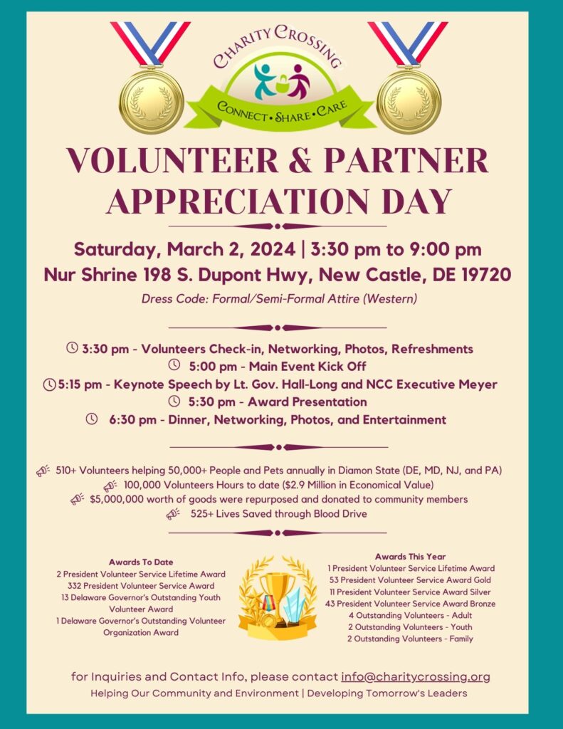Book your tickets for Volunteer Appreciation Event 2024 | Charity Crossing